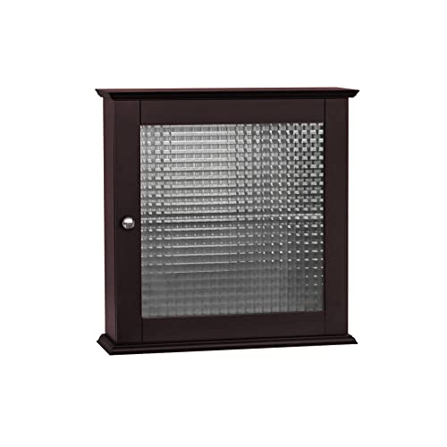 Kinovation Removable Wooden Medicine Cabinet with Glass Door, Brown