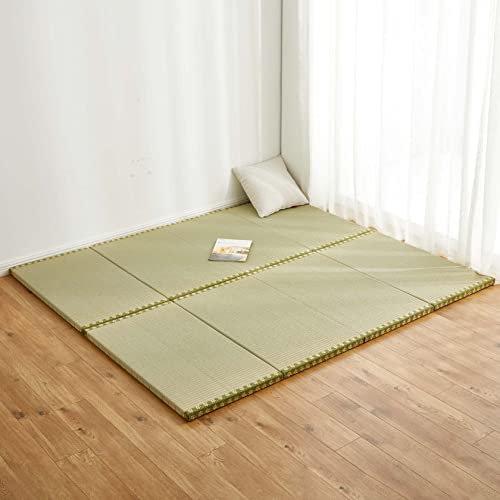 SAN MOTA Japanese Traditional Tatami Mattress, Folds in Three 79"x35"x1.2", Igusa Tatami Japanese Floor Mattress Rush Grass Tatami Mat, Non-Slip Comfortable Tatami Bed(100% Rush Grass)