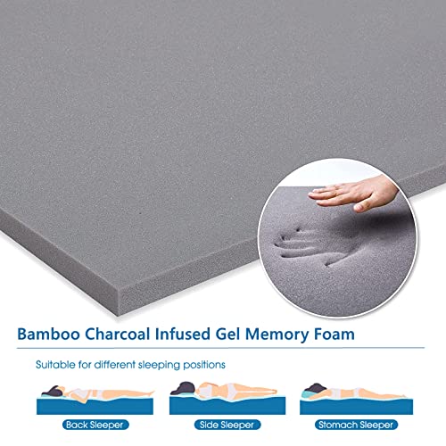 LIFERECORD 10 Inch Twin Size Mattress, Medium Feel Memory Foam Mattress, Gel Bamboo Charcoal Memory Foam Mattresses Regulates Temperature, Made in USA, Mattress in A Box, CertiPUR-US,SFT-10T