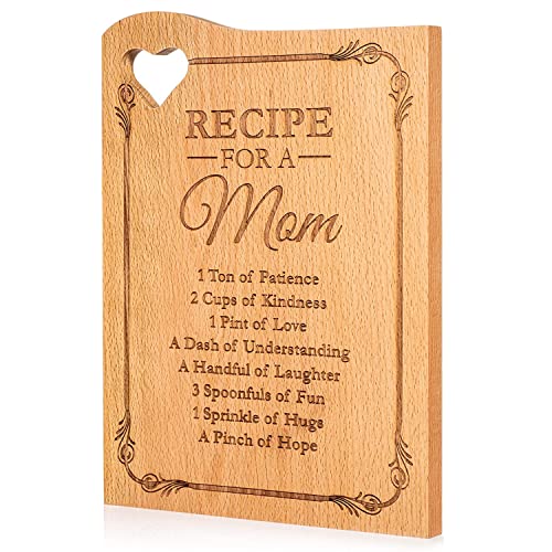 Wooden Cutting Boards for Mom 12 x 9" - Engraved with Mother's Poem - Kitchen Cutting Board Gift with a Heart Shaped Cut Out - Kitchen Presents for Christmas Gifts - Mom Gifts from Daughters