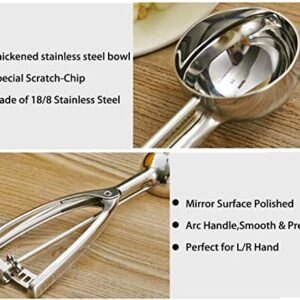 Saebye Medium Cookie Scoop, 2 Tbsp / 30ml / 1 oz, 1 25/32 inches / 4.5 CM Ball, 18/8 Stainless Steel, Secondary Polishing