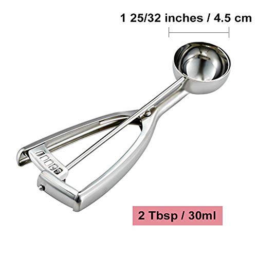 Saebye Medium Cookie Scoop, 2 Tbsp / 30ml / 1 oz, 1 25/32 inches / 4.5 CM Ball, 18/8 Stainless Steel, Secondary Polishing