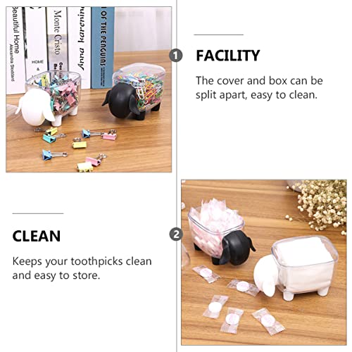 Cabilock 2pcs and Case Jewelry Storage Bowl Sheep Dispenser Qtip Lid Apothecary for Snack Cosmetic Cotton Containers Office Ball Acrylic Table Container Vanity Bathroom Gift Holders