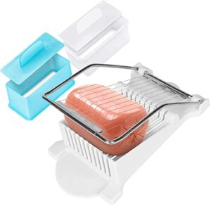 spam musubi mold, spam slicer musubi maker kit onigiri musubi mold, egg cutter for boiled eggs, cheese strawberry apple luncheon meat hot dog slicer