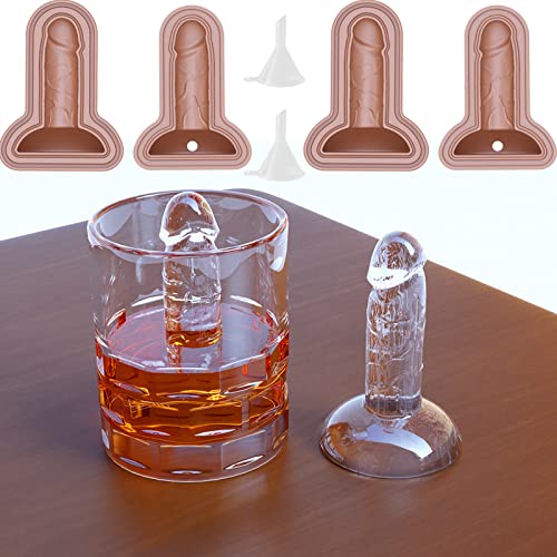 Novelty Ice Cube Mold 2 Pack Spoof Silicone Prank Ice Cube Tray with Lid BPA Free Ice Maker for Cocktail, Whiskey, Beer, Coffee and Homemade, Keep Drinks Chilled