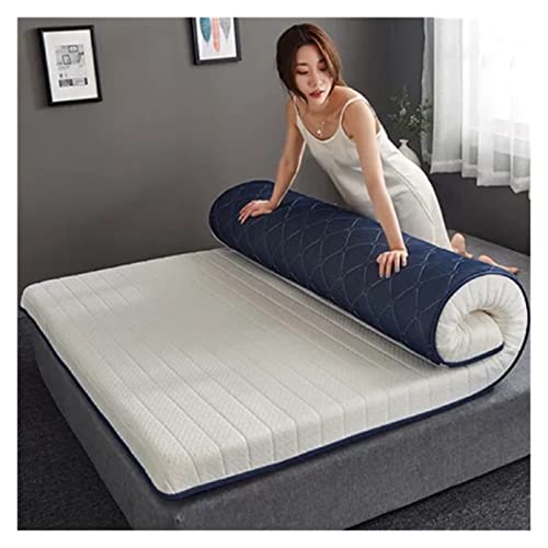 QQCC Mattress Topper Latex Mattress Thicken 6/ 10cm for Family Tatami King Twin Full Size Bedroom Hotel Bed Mat Dedicated (Color : Grey, Size : Thickness 6cm)