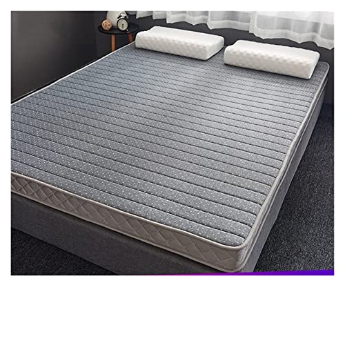 QQCC Mattress Topper Latex Mattress Thicken 6/ 10cm for Family Tatami King Twin Full Size Bedroom Hotel Bed Mat Dedicated (Color : Grey, Size : Thickness 6cm)