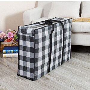 LIGhtsaber Plastic Checkered Storage Laundry Bag with Handles,Extra Large Moving Bags,Water Resistant Totes for Clothes,Moving 30*21 Inch (4 Pack)