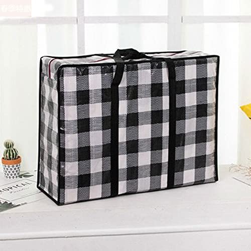 LIGhtsaber Plastic Checkered Storage Laundry Bag with Handles,Extra Large Moving Bags,Water Resistant Totes for Clothes,Moving 30*21 Inch (4 Pack)