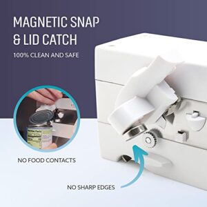 3 in 1 Under the Cabinet Electric Can Opener, Blade Sharpener, Bottle Opener, Under The Counter Mount, For Large And Small Cans, White And Silver.