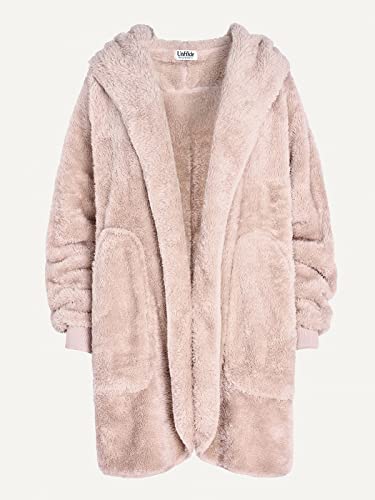 UnHide Shleepy Faux Fur Robe - Lightweight, Extra Soft, & Warm Wearable Blanket - Made From Soft Polyester Faux Fur Material - Machine Washable - Rosy Baby - Medium