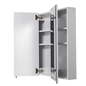 Croydex Texoma Tri-View, Surface Mount Medicine Cabinet, 36W x 30H, White Steel