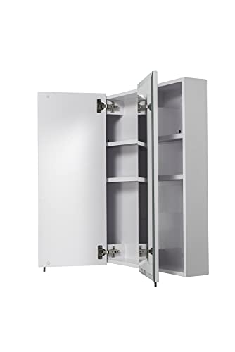 Croydex Texoma Tri-View, Surface Mount Medicine Cabinet, 36W x 30H, White Steel