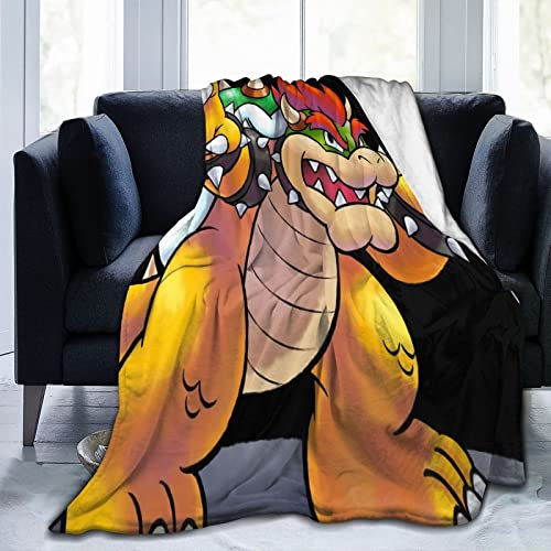 ERTER Boutique Throw Blanket -Bowser (Ssb4 Pose) Super Soft Fleece Throw Blankets,Fuzzy Plush Blanket Oversized,Thin Lightweight Blanket for All Season 60x50inch , Black