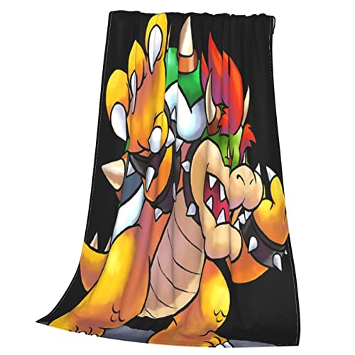 ERTER Boutique Throw Blanket -Bowser (Ssb4 Pose) Super Soft Fleece Throw Blankets,Fuzzy Plush Blanket Oversized,Thin Lightweight Blanket for All Season 60x50inch , Black