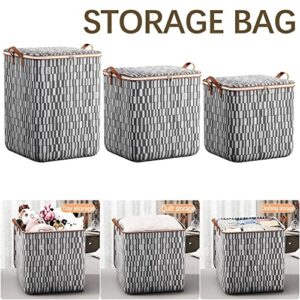 JIAJO Clothes Storage Bag with Dual-Zipper, 100-180L Exquisite Plaid Capacity Cylindrical Wardrobe Sorting Storage Box, Portable Storage Bag Winter Cup Storage Box (180L Capacity)