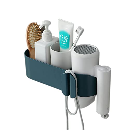 Multifunctional Hair Dryer Bathroom Toilet Toilet Storage Rack Hanger Hair Dryer Shelf Hair Dryer Rack (Blue)