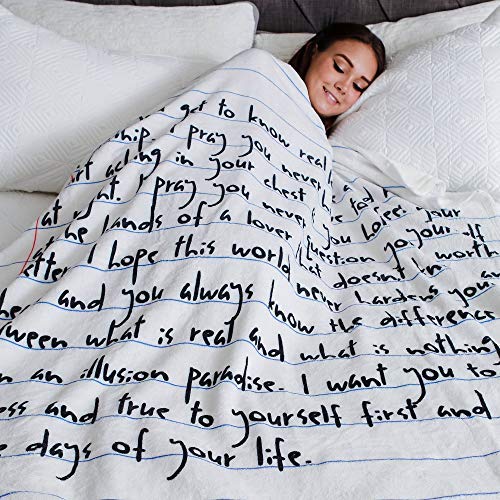 Personalized Letter Blanket Throw Fleece Custom Love Gift Inspirational Present to My Daughter Son from Mom Dad Customized Soft Perfect Wedding for Husband Wife Or Girlfriends (60 x 80)