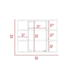 Depot E-Shop Roma Mirrored Medicine Cabinet, Six External Shelves, Three Interior Shelves, Black -Bathroom