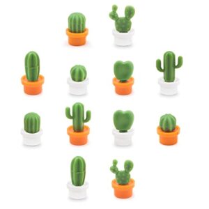 hautoco decorative refrigerator magnets fridge magnets, 12pcs mini plant fridge magnet cactus whiteboard magnets locker accessories push pin magnets for magnet boards fridge school home office decor