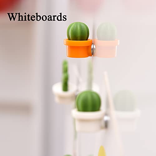 HAUTOCO Decorative Refrigerator Magnets Fridge Magnets, 12Pcs Mini Plant Fridge Magnet Cactus Whiteboard Magnets Locker Accessories Push Pin Magnets for Magnet Boards Fridge School Home Office Decor