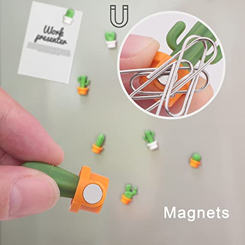 HAUTOCO Decorative Refrigerator Magnets Fridge Magnets, 12Pcs Mini Plant Fridge Magnet Cactus Whiteboard Magnets Locker Accessories Push Pin Magnets for Magnet Boards Fridge School Home Office Decor