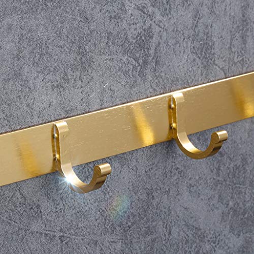 QIFFIY Towel Hanger Wall Mounted Towel Rail Antique Brass Bath Towel Rack Bathroom Towel Holder Double Towel Shelf Bathroom Accessories Towel Rack (Color : Gold)