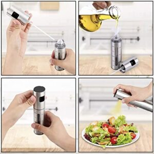 A&J Essentials Oil Sprayer for cooking- 100mL stainless steel, modern, durable, sleek design - Baking, Salad, Grilling, BBQ, Roasting - Oil dispenser is compatible with various cooking oils & juices