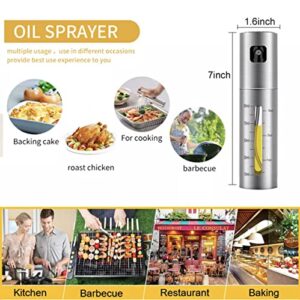 A&J Essentials Oil Sprayer for cooking- 100mL stainless steel, modern, durable, sleek design - Baking, Salad, Grilling, BBQ, Roasting - Oil dispenser is compatible with various cooking oils & juices