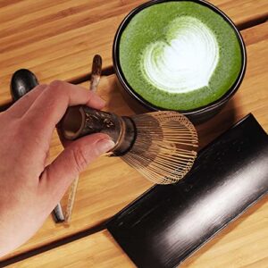 BambooMN Japanese Tea Set, Matcha Whisk (Chasen), Tea Strainer, Traditional Scoop (Chashaku), Teaspoon, The Perfect Set to Prepare a Traditional Cup of Matcha - 1 Set