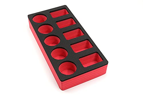 Polar Whale Lotion and Body Spray Stand Organizer Tray Red Black Durable Foam Washable Waterproof Insert for Home Bathroom Bedroom Office 12 x 6 x 2 Inches 10 Slots