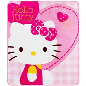 hello kitty blanket hearts new 50x60' rachel fleece throw 70330