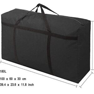 WITERY Large Storage Bag 180L Garden Furniture Cushion With Zip Waterproof Sturdy 600D Oxford Moving Clothes Storage Bags Organizer Bags For Bedding, Duvets, Pillows, Clothes Moving Home