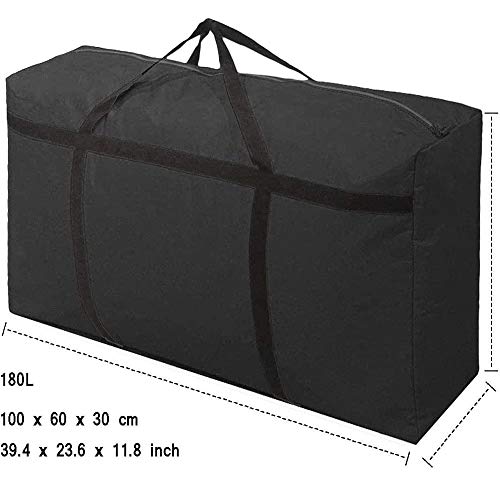 WITERY Large Storage Bag 180L Garden Furniture Cushion With Zip Waterproof Sturdy 600D Oxford Moving Clothes Storage Bags Organizer Bags For Bedding, Duvets, Pillows, Clothes Moving Home