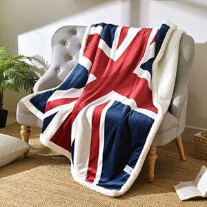 ustide sherpa throw blanket union jack blanket 51"x63", super soft fleece blankets super comfy blanket comfort comfy flannel blanket throws for bed/couch/sofa/office/camping caring gift blanket