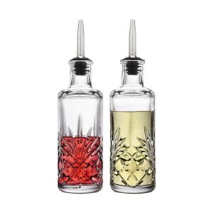 godinger oil and vinegar dispenser cruet set, condiment pourer bottle - dublin collection