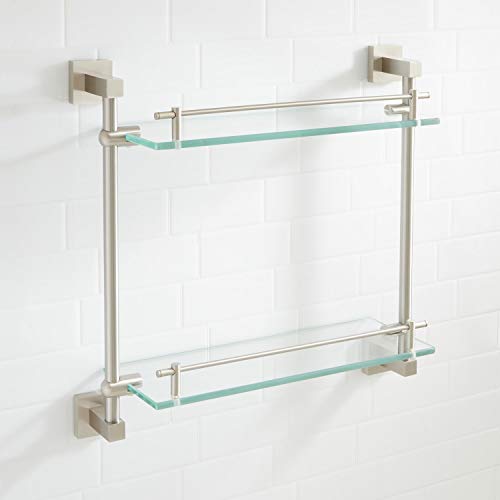 Signature Hardware 295819 Albury 17" Glass Bathroom Shelf