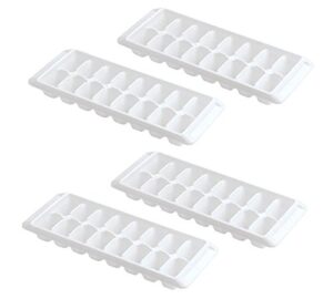 kitch easy release white ice cube tray, 16 cube trays (pack of 4) (4 pack - 64 cubes)