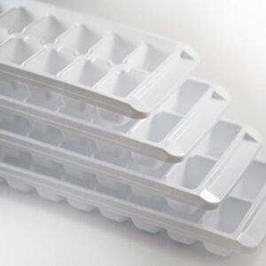 Kitch Easy Release White Ice Cube Tray, 16 Cube Trays (Pack of 4) (4 Pack - 64 Cubes)