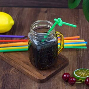 [Individually Wrapped] 300 Pcs Colorful Flexible Plastic Straws, Disposable Bendy Straws, 10.2" Long and 0.23'' Diameter, BPA-Free