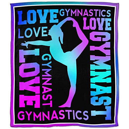 Love Gymnastics Blanket Fleece Throw Home Decor Soft Cozy Blanket Bed Couch Sofa for Women Men Teens 50"X40"