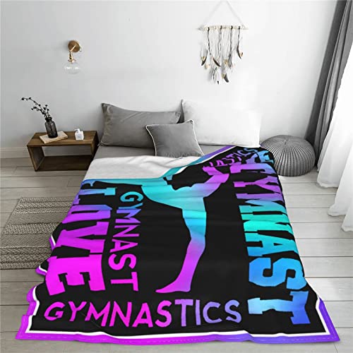 Love Gymnastics Blanket Fleece Throw Home Decor Soft Cozy Blanket Bed Couch Sofa for Women Men Teens 50"X40"