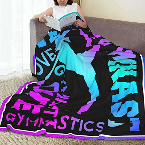 Love Gymnastics Blanket Fleece Throw Home Decor Soft Cozy Blanket Bed Couch Sofa for Women Men Teens 50"X40"