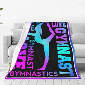 Love Gymnastics Blanket Fleece Throw Home Decor Soft Cozy Blanket Bed Couch Sofa for Women Men Teens 50"X40"