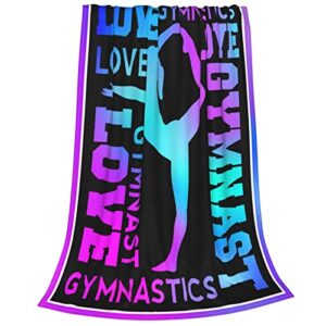 Love Gymnastics Blanket Fleece Throw Home Decor Soft Cozy Blanket Bed Couch Sofa for Women Men Teens 50"X40"