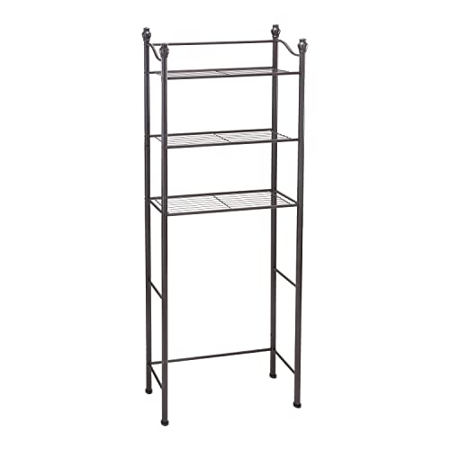 HJASBBJJH Above Toilet Shelf Organizer Unit, Space Saver Toilet Shelf, 3 Tier Metal Space Saver, Oil impregnated Bronze