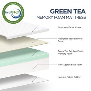 IULULU Queen Mattresses, 10-Inch Memory Foam Mattress - Green Tea Gel Infused, Medium-Firm for Cool Sleep and Pressure Relief Bunk Trundle Bed in a Box, CertiPUR-US Certified White