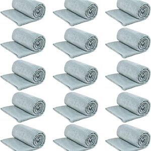 EIUE 15 Pack of Bulk Fleece Throw Blankets,Wholesale Ultra Soft Cozy Blanket for Home Decor,Wedding Favors and Charitable Donation