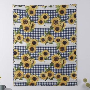 Greenland Home Barefoot Bungalow Sunflower Throw Blanket, 50 x 60-inch, Gold