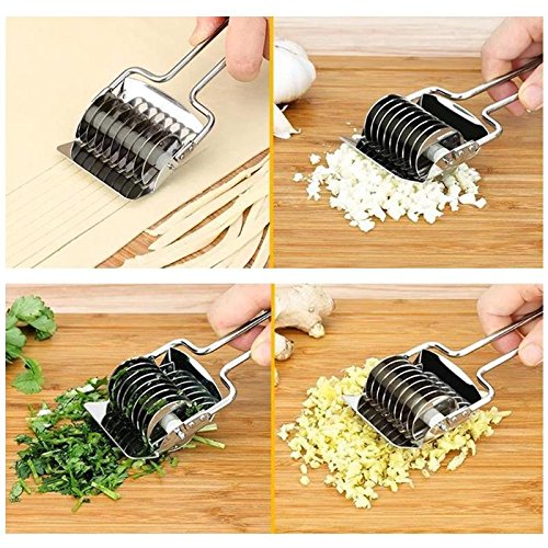 Mangocore 16x7x3.1cm High Grade Stainless Steel Noodle Lattice Roller Docker Dough Cutter Pasta Spaghetti Maker for Kitchen Cooking Tools